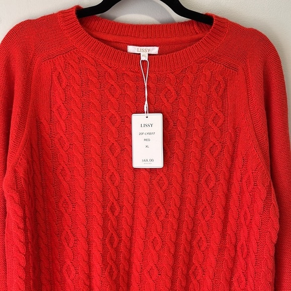 Lissy | Sweaters | Lissy Red Sweater Nwt Acrylicnylon Blend | Poshmark